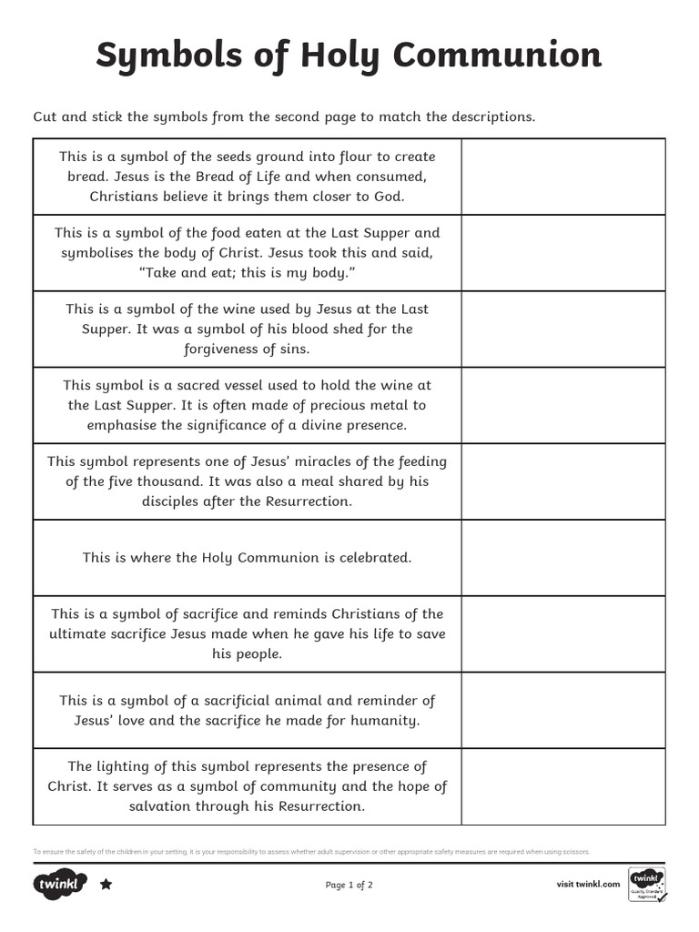 T Re 1680003111 ks2 Symbols of Holy Communion Activity - Ver - 1 | PDF