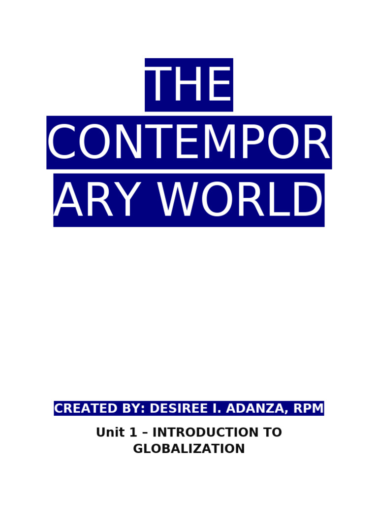 The Contemporary World Module | PDF