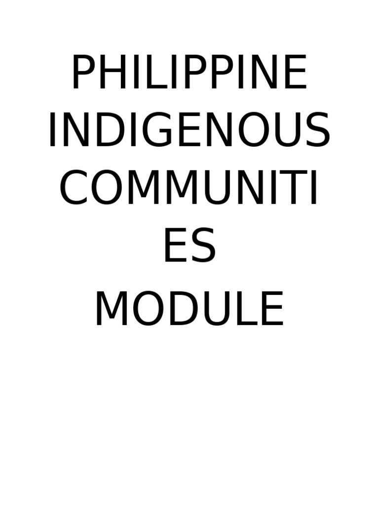 Philippine Indigenous Communities | PDF