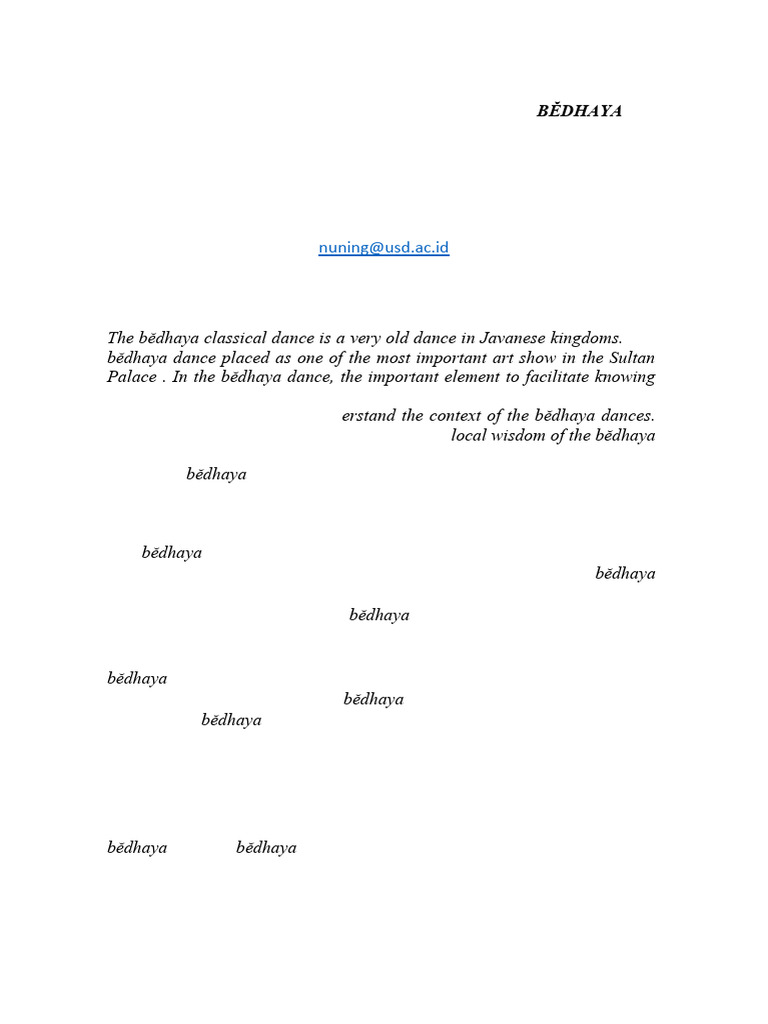 Teks Kandha Dan Sindhenan Dalam Tari Bedhaya | PDF