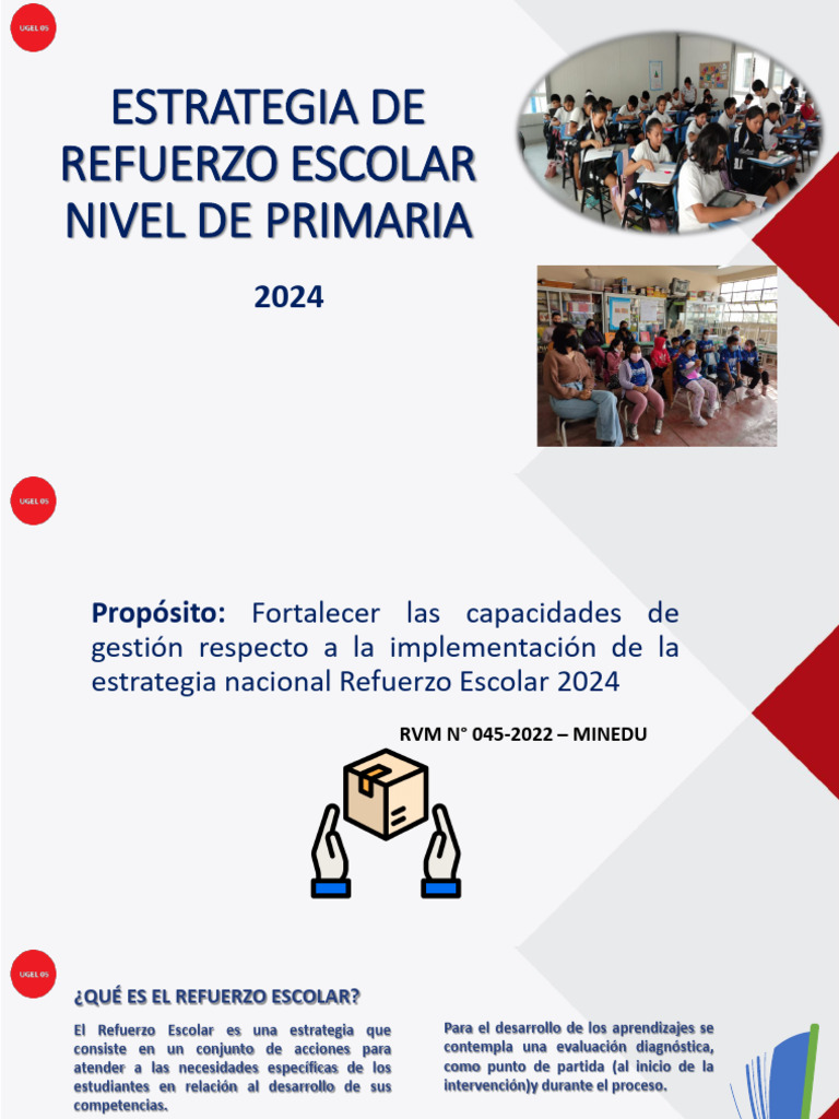 Estrategia de Refuerzo Escolar Nivel de Primaria | PDF