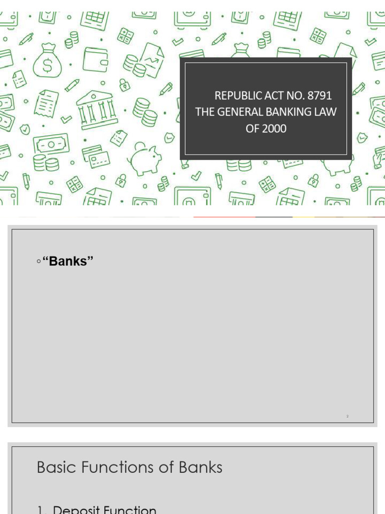 Banking Law Notes 2024 (3) | PDF