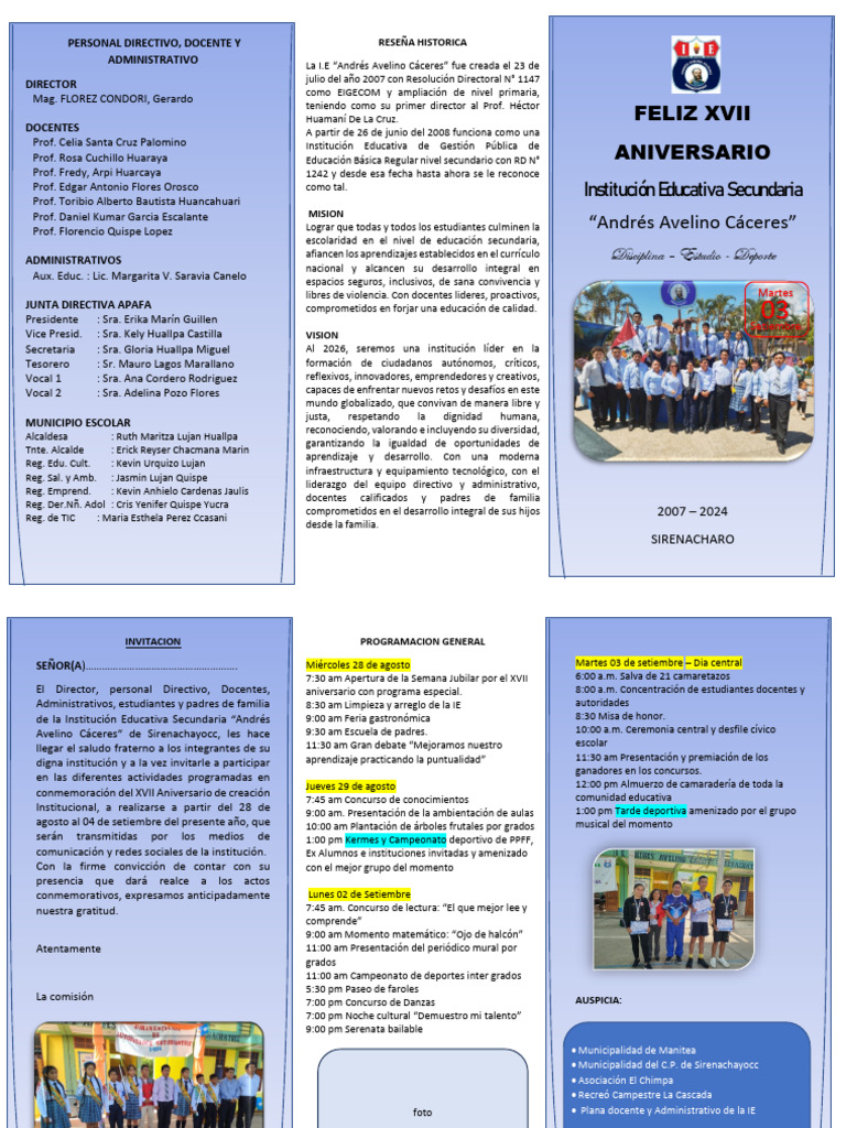 Triptico Aniversario Aac Ultimo | PDF