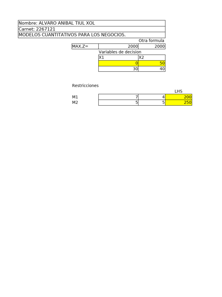 Maximizacion Solver | PDF