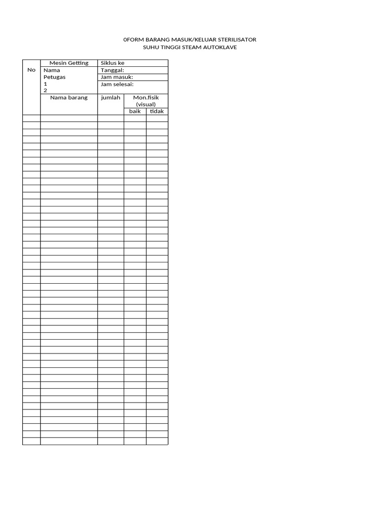 Form Barang Masuk | PDF