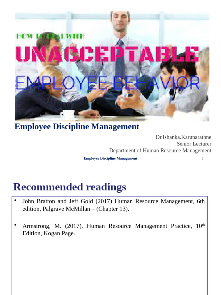 Employee Discipline Management | PDF