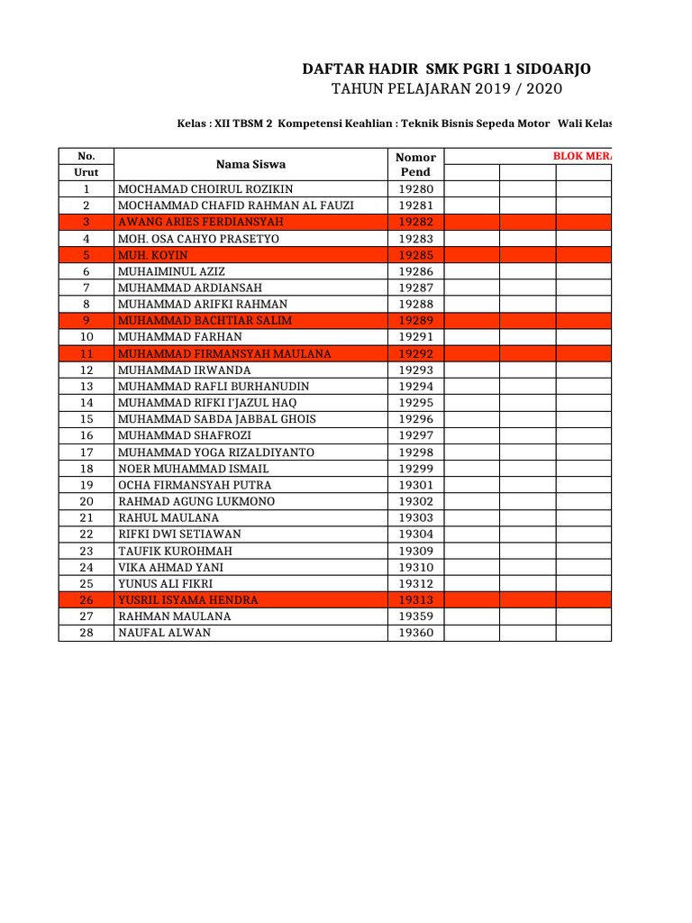 Data Rapot Hilang 19-20 | PDF