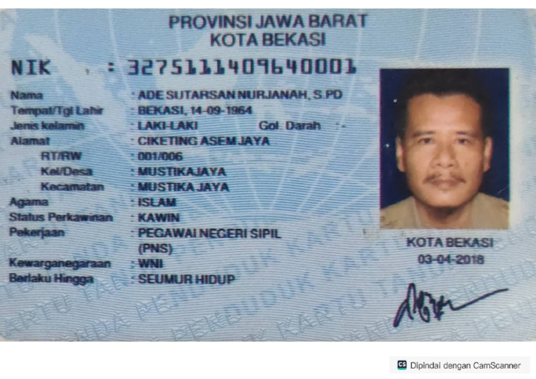 KTP Kepsek - 13!8!2024 - SDN Mustikajaya V | PDF