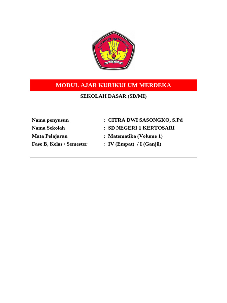 Modul Ajar Kurikulum Merdeka MTK | PDF
