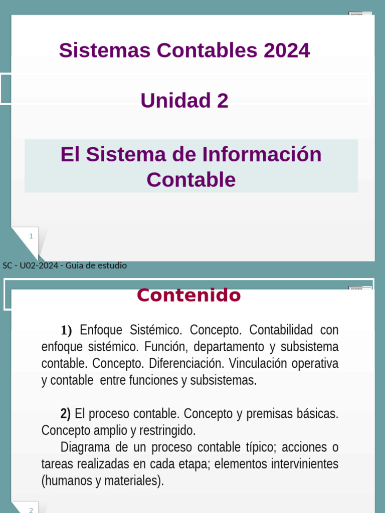 SC2024-Unidad - 02 - Sistema Contable | PDF