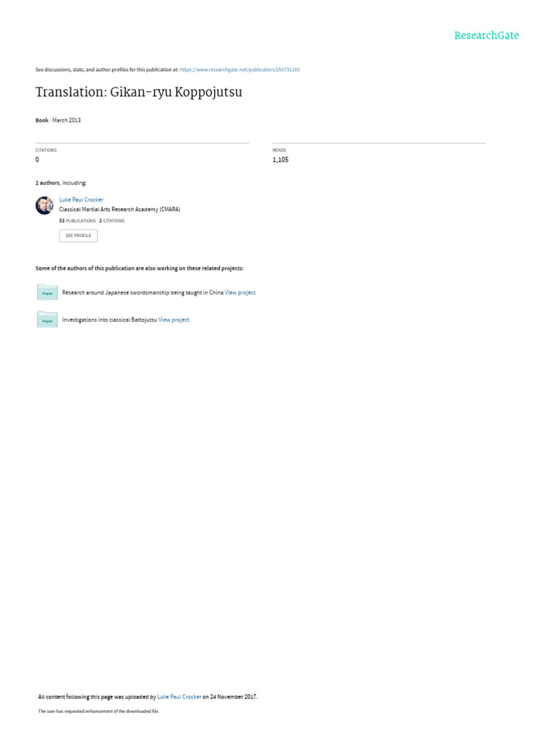 Translation Gikan-Ryu Koppojutsu | PDF