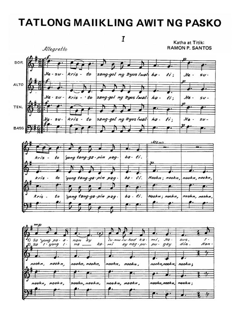 Ramon Santos - Tatlong Maikling Awit NG Pasko (Cropped PDF | PDF