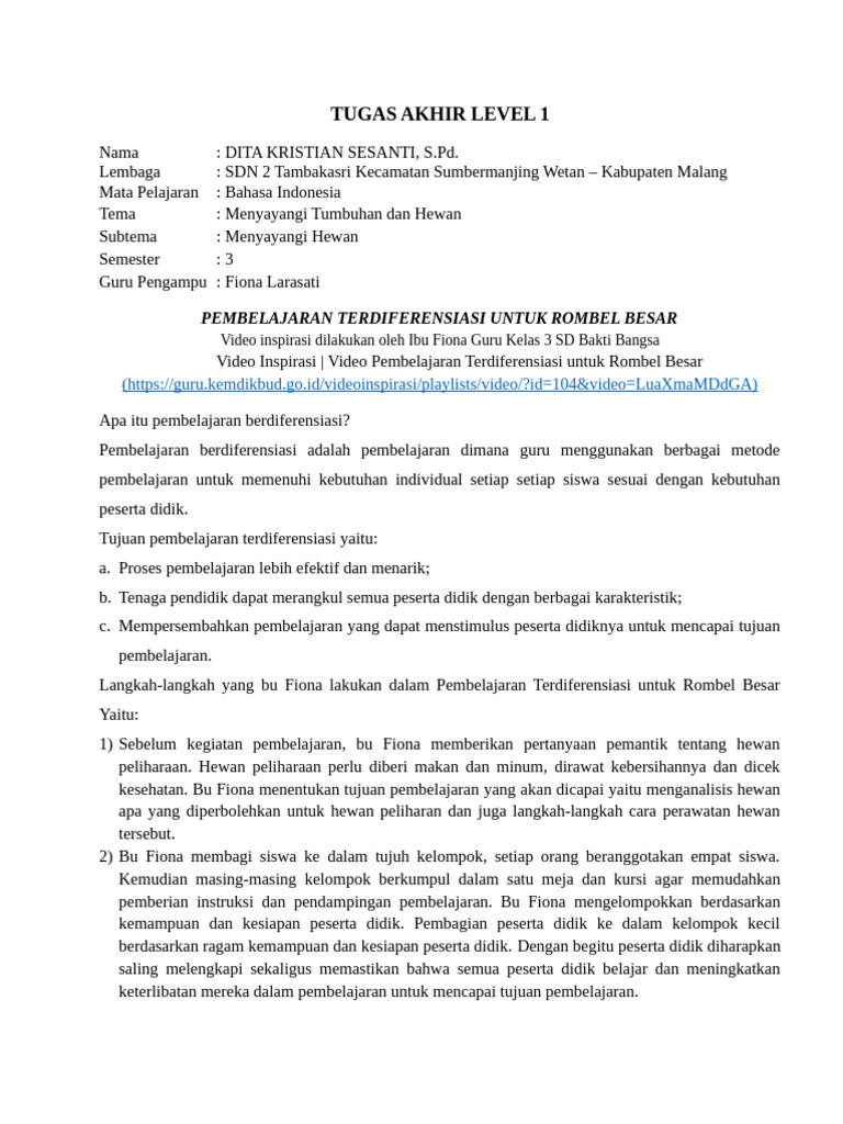 Tugas Level 1 Dita | PDF