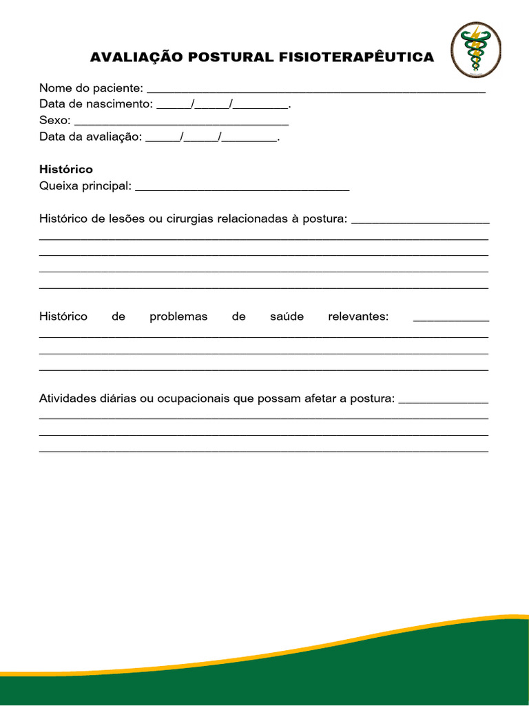 Ficha de Avaliacao Postural Fisioterapeutica | PDF