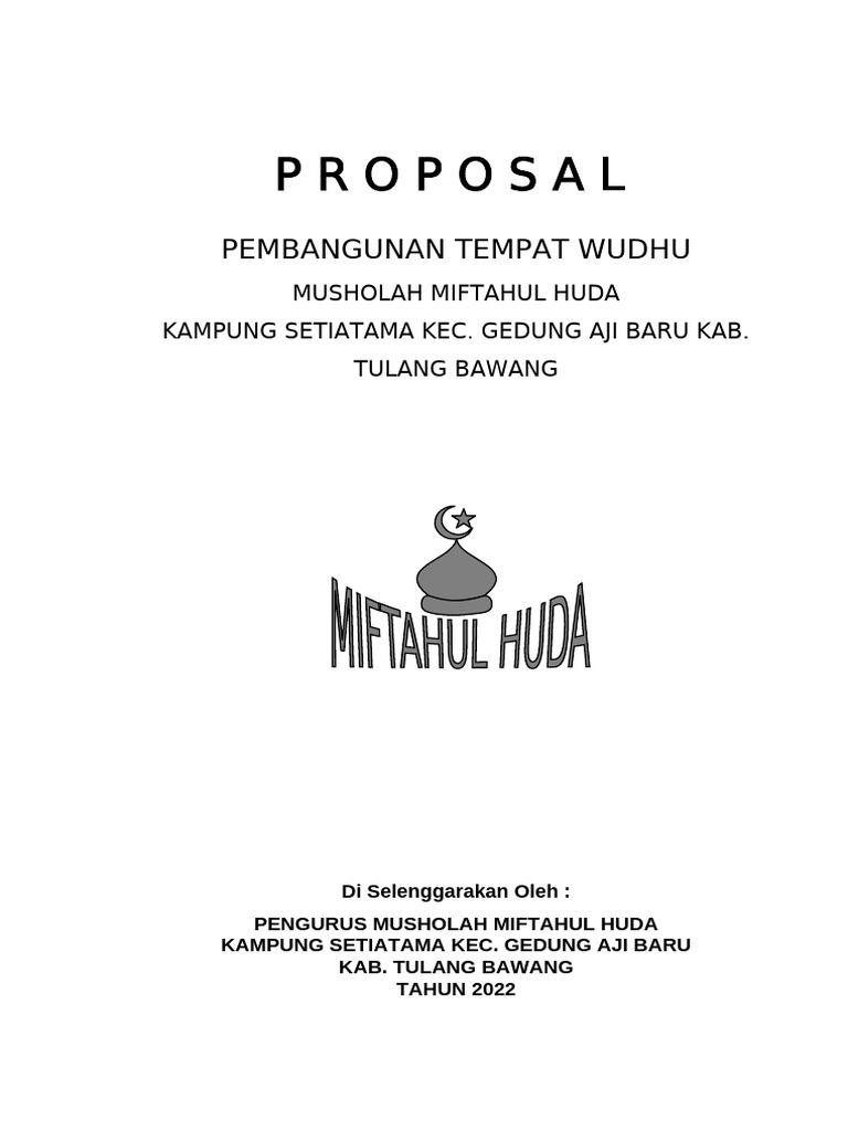 Proposal Tempat Wudlu | PDF