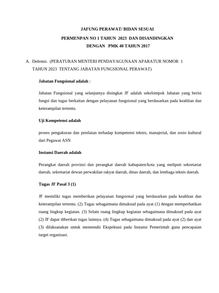 Butir Butir PMK 40 Danpermenpan | PDF