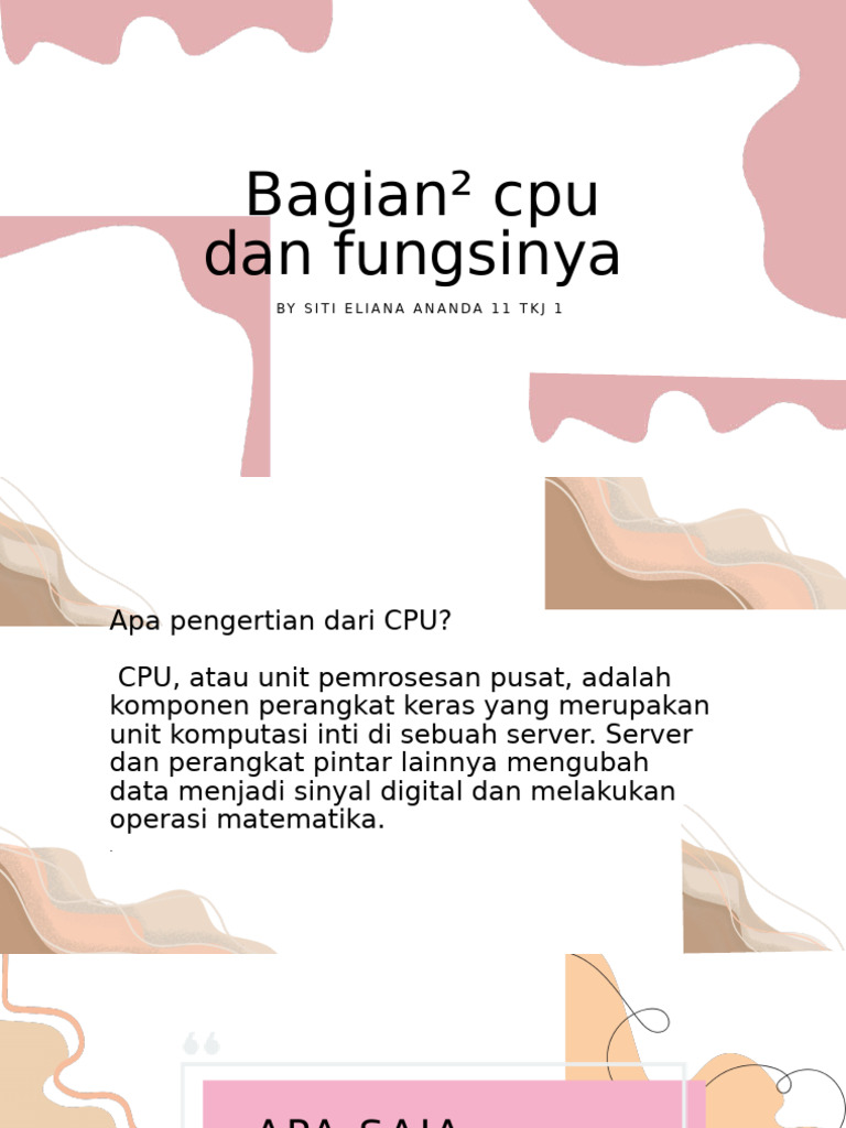 Bagian Cpu Dan Fungsinya - 20240724 - 090205 - 0000 | PDF