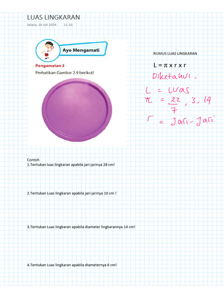 Luas Lingkaran | PDF