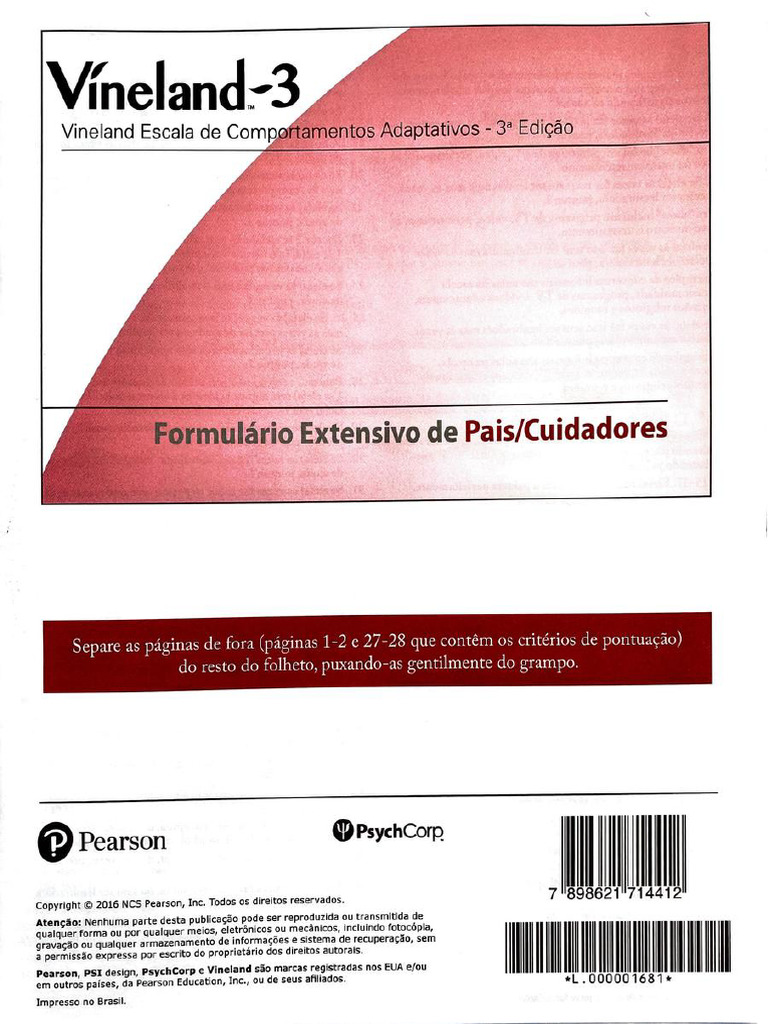 Formulário Extensivo Pais - Vineland | PDF