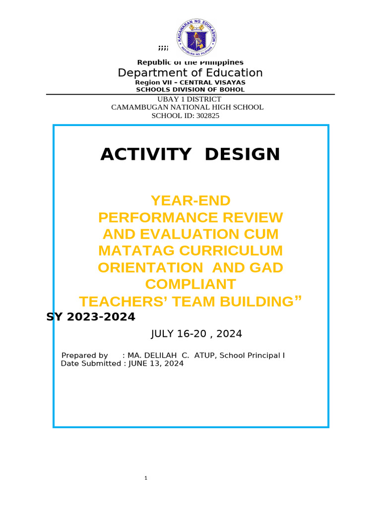 CNHS Year-End Review & Team Building | PDF | Curriculum | Social Science