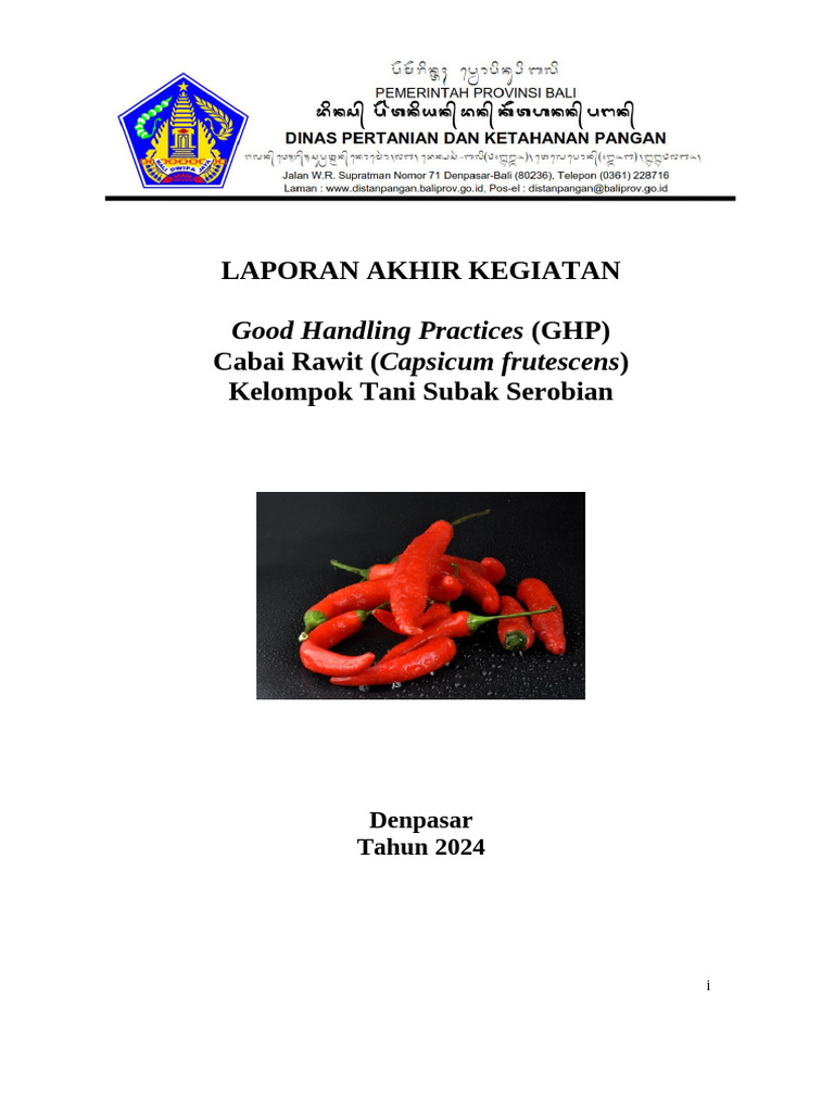 Laporan SL - GHP Serobian 2024 | PDF