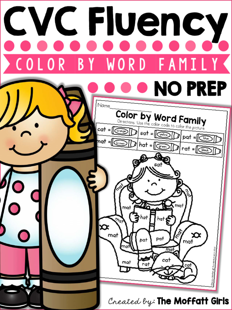 05 - CVC Fluency - Color by Word Family | PDF