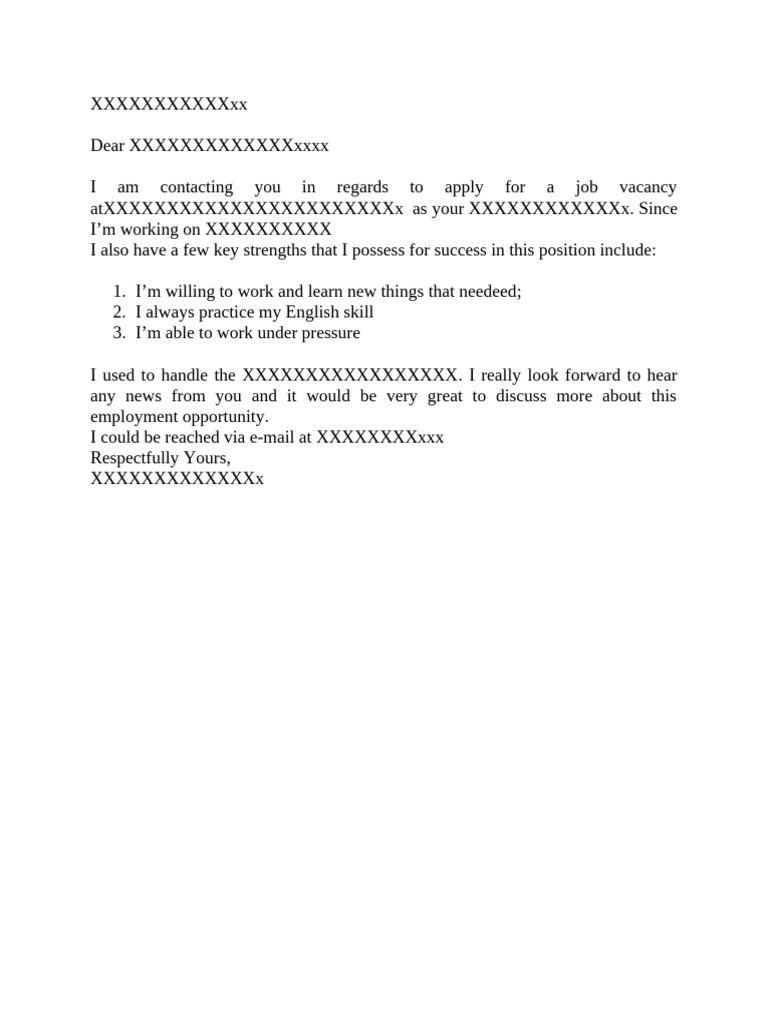 Cover Letter Draft | PDF
