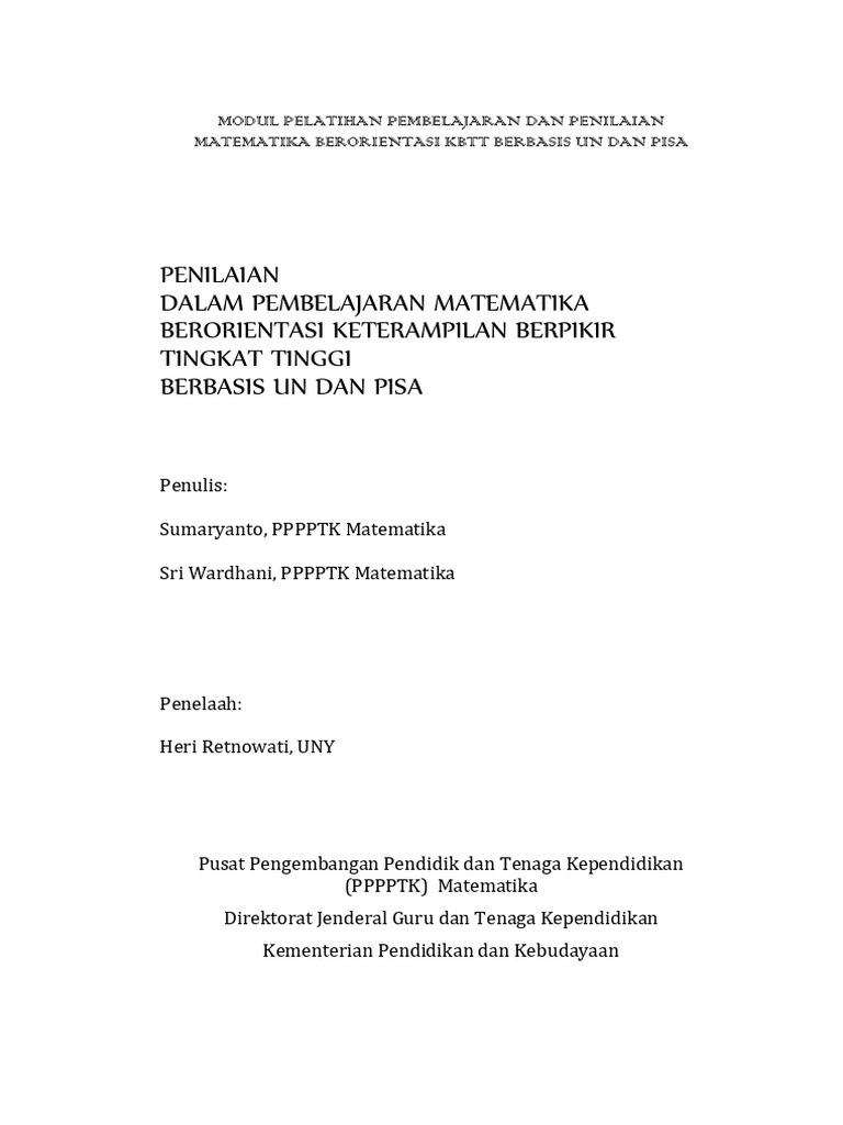 E Modul Final Modul Penilaian Pemb | PDF