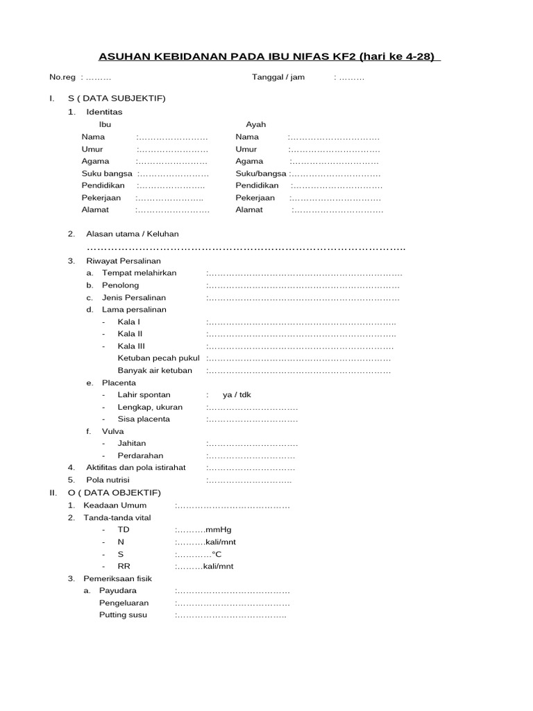 Form Askeb Nifas | PDF