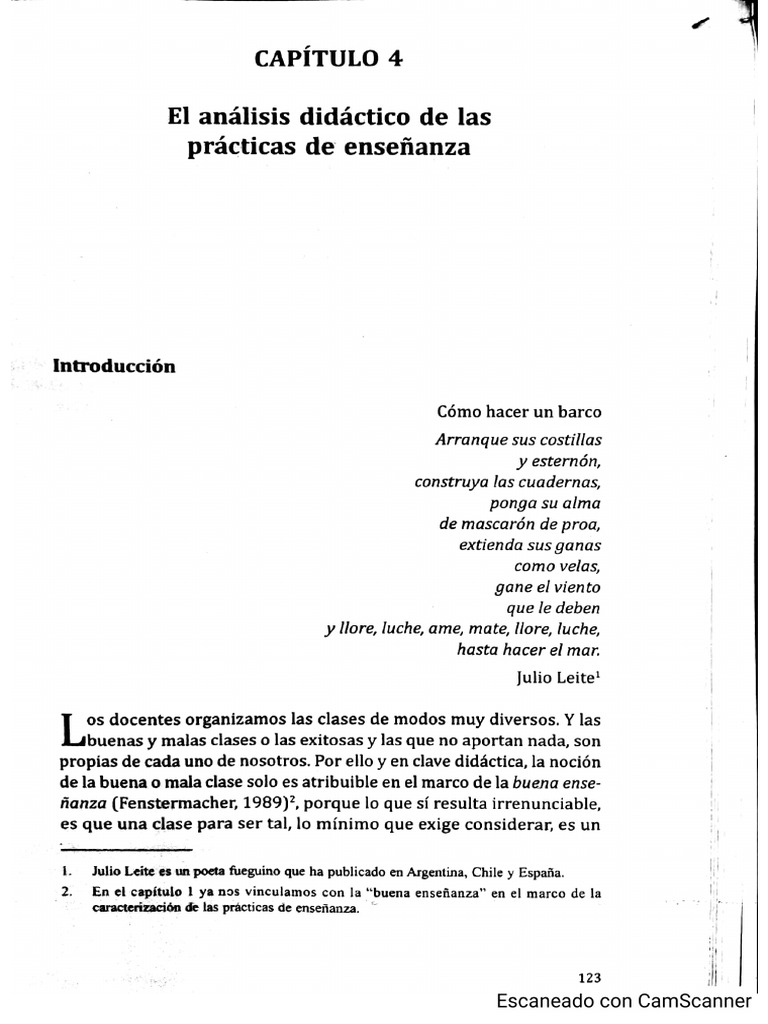 El Análisis Didáctico de Las Prácticas de Enseñanza - Steiman | PDF