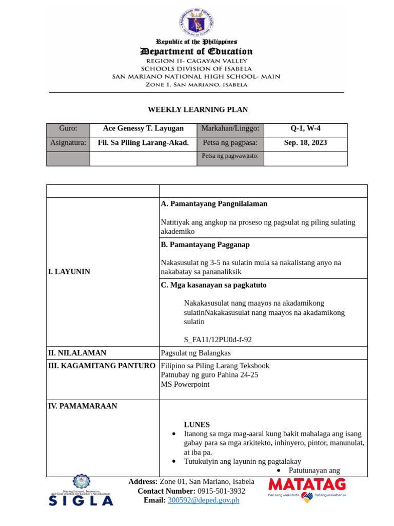 DLP Q1 W4 FPL Akad | PDF