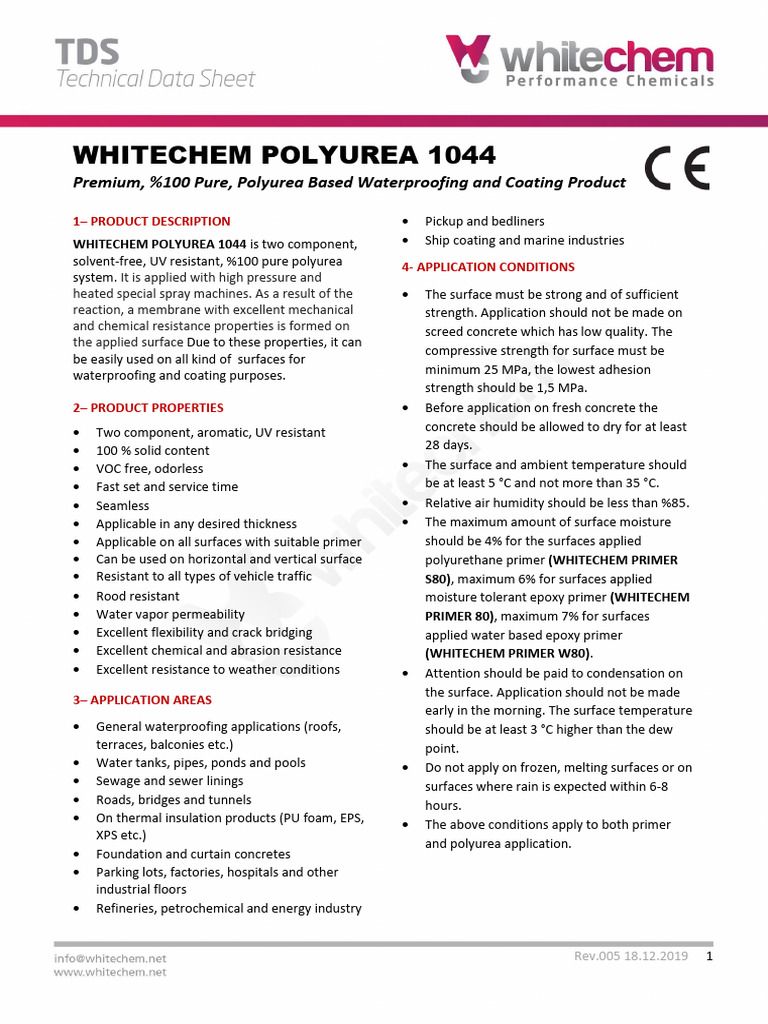 Whitechem Polyurea 1044 Tds Eng | PDF