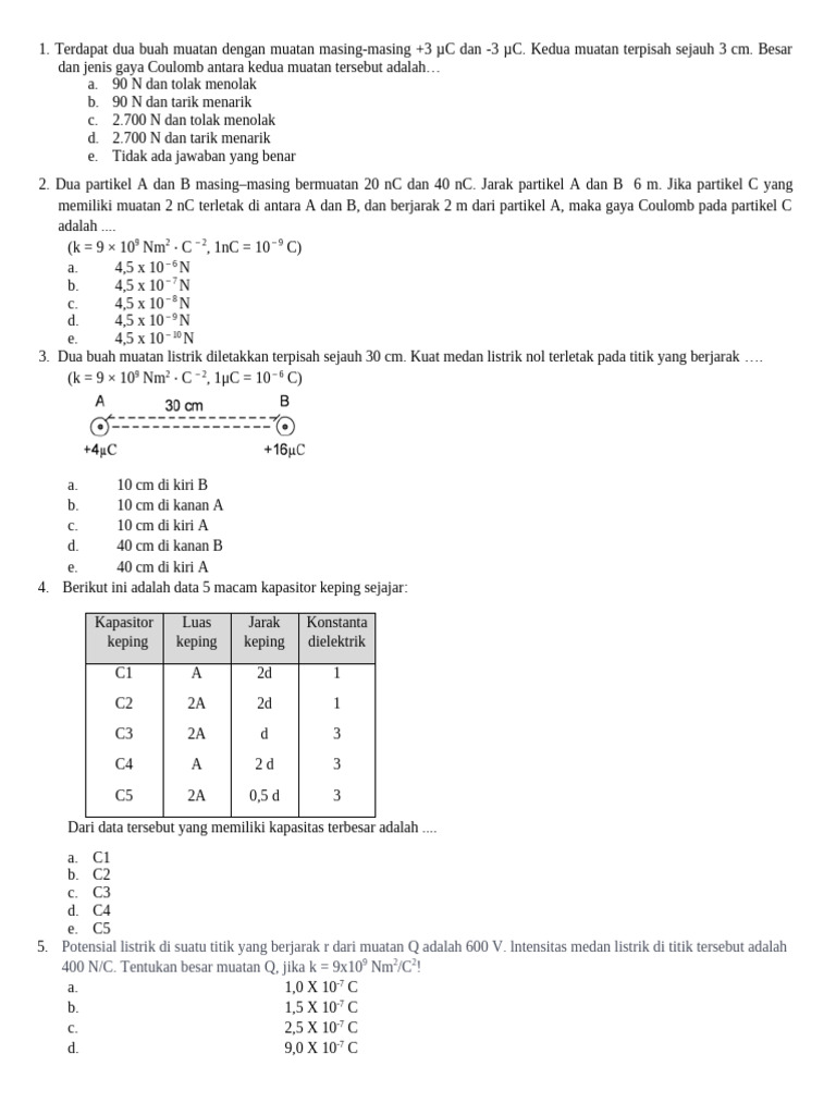 SOAL PAS FISIKA KELAS XII K13 Versi Sendiri | PDF