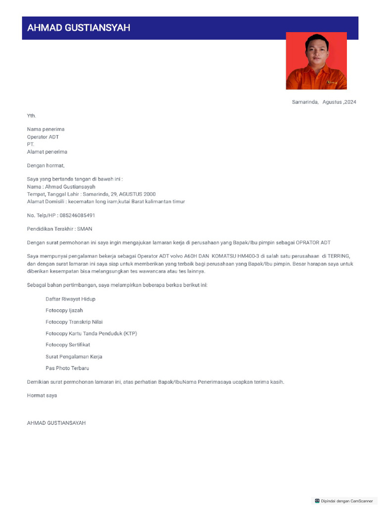 CV - Terbaru Adt | PDF