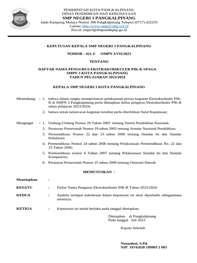 SK Pik R 2023-2024 | PDF