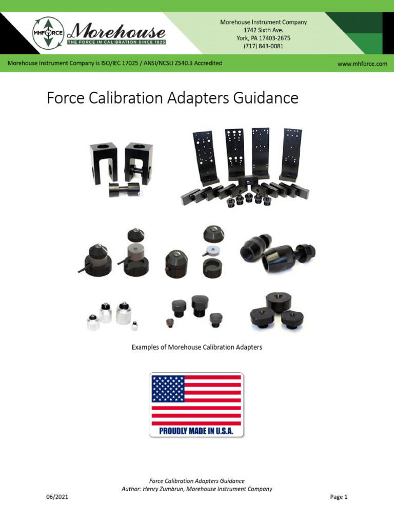 Force Calibration Adapters Guidance | PDF