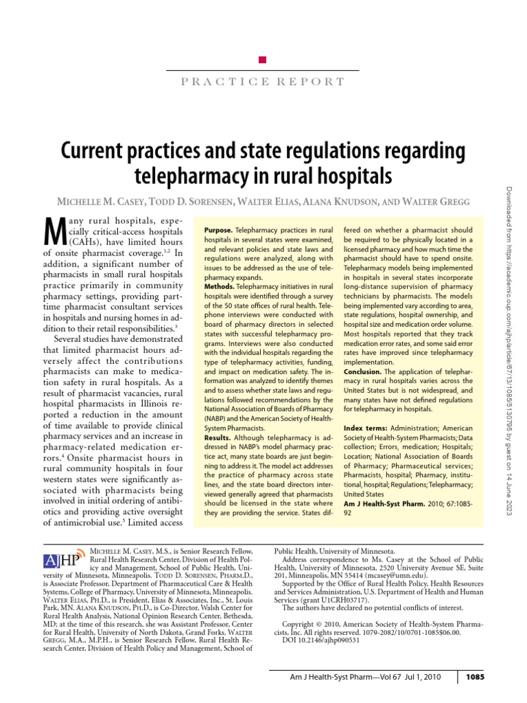 Current Practices and State Regulations Regarding | PDF | Pharmacy ...