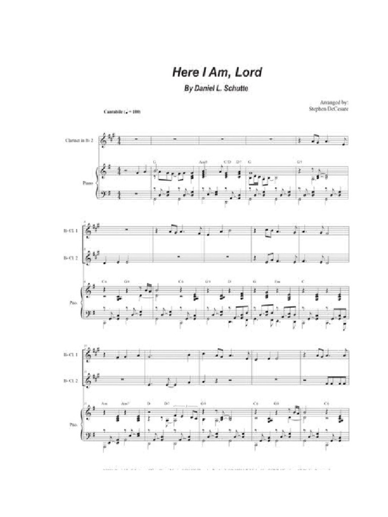 here i am lord music sheet | PDF
