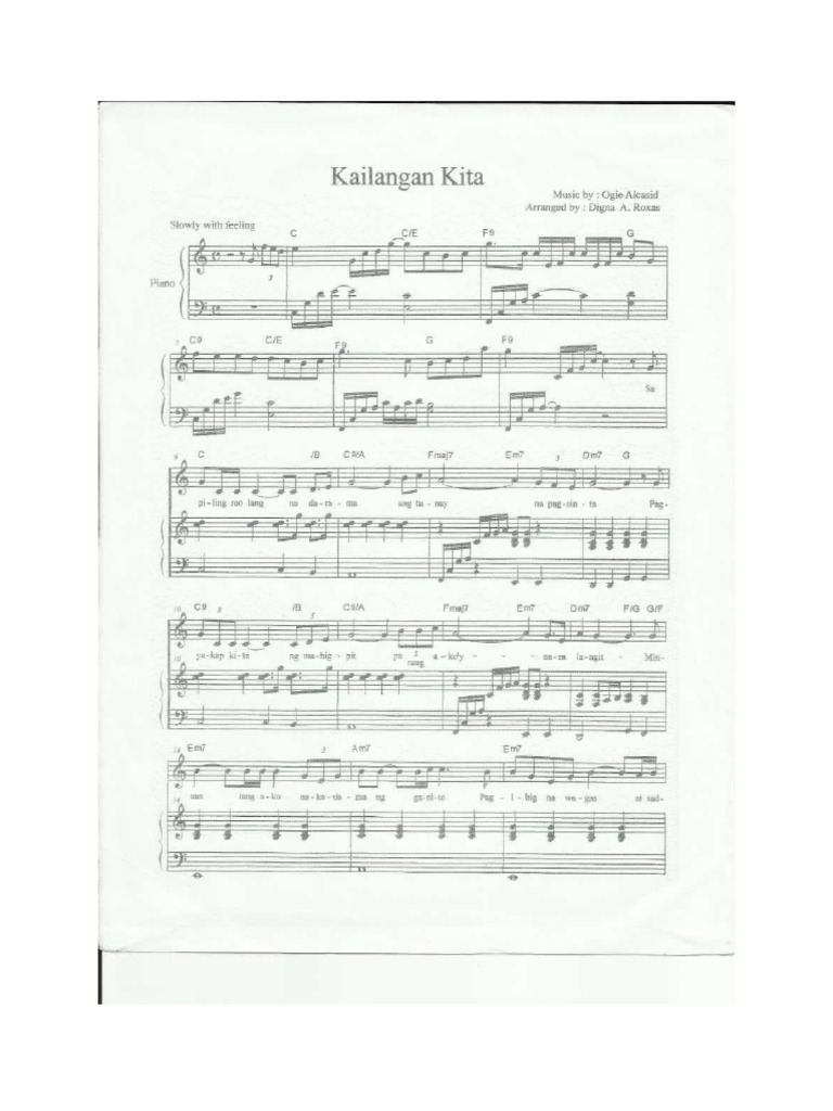 Kailangan Kita Music Sheet | PDF