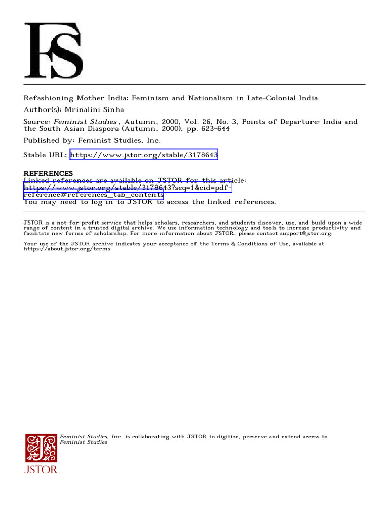 Refashioning Mother India - Mrinalini Sinha | PDF