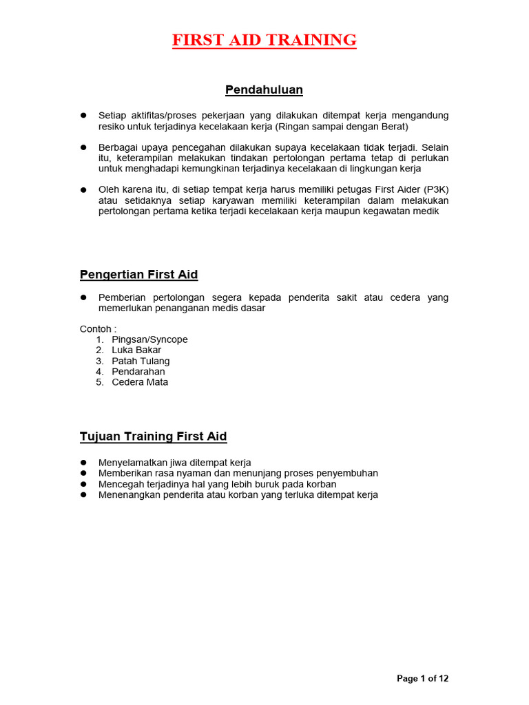 First Aid Training | PDF