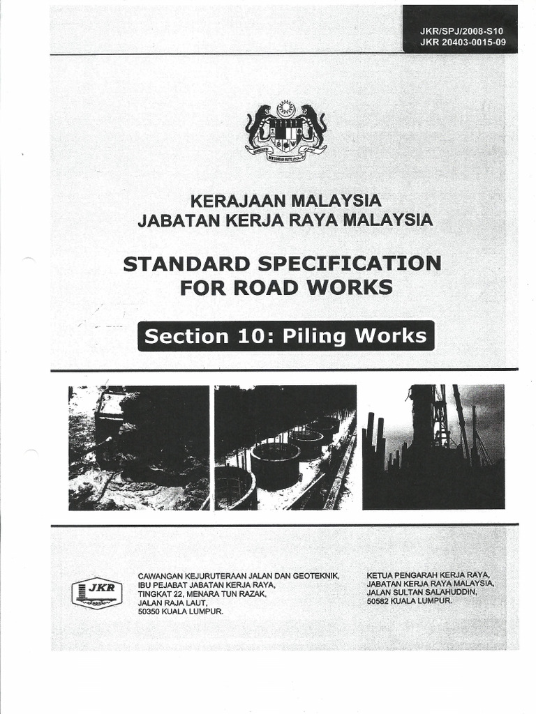 JKR Spec S10 - Piling Work | PDF
