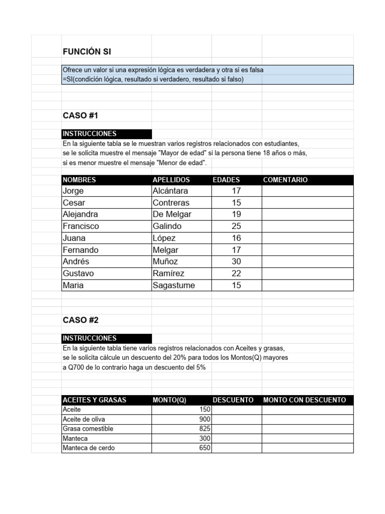 Actividad #3 función SI | PDF
