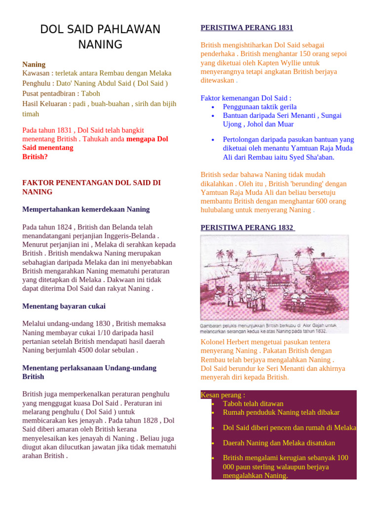 Dol Said Pahlawan Naning | PDF