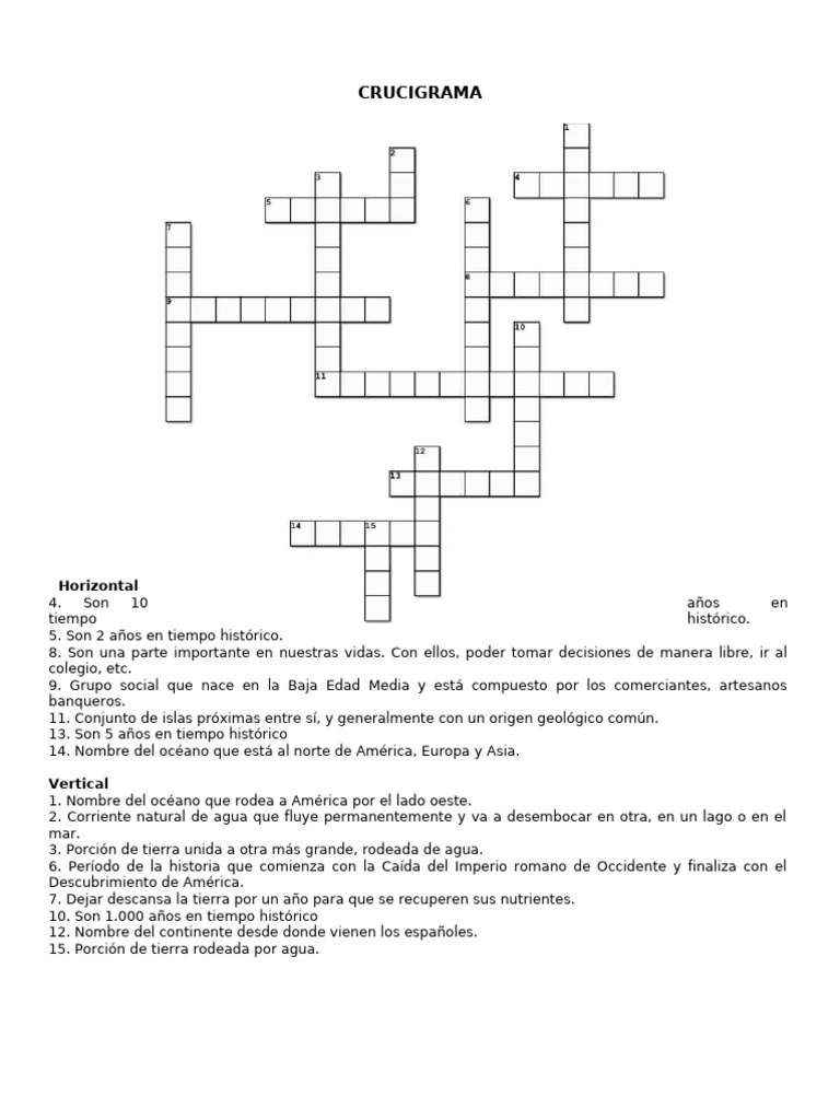 Repaso prueba-CRUCIGRAMA | PDF