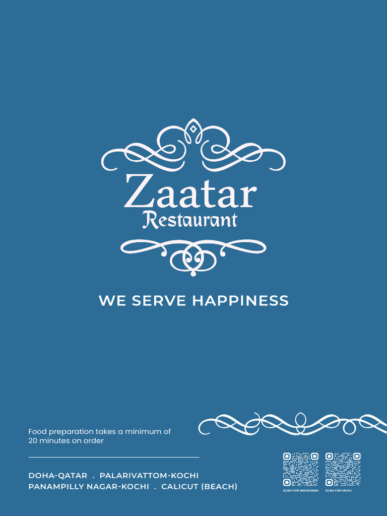 Zataar Food Menu | PDF