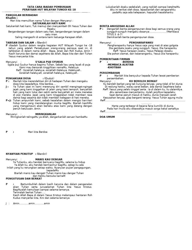 Tata Ibadah Hut Wil | PDF