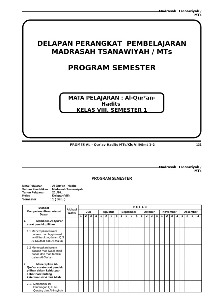 [4] PROGRAM SEMESTER QH VIII_1 & 2 | PDF