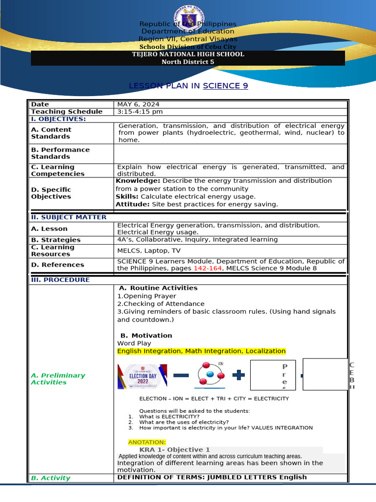 Cot With Annotation 4 | PDF | Teachers | Computers