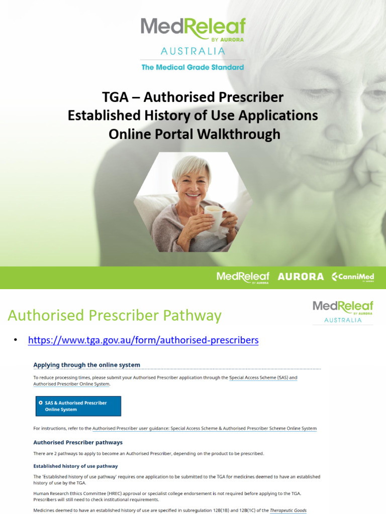 MedReleaf Australia AP Established History of Use Walkthrough 2022 | PDF | Cyberspace | Computers